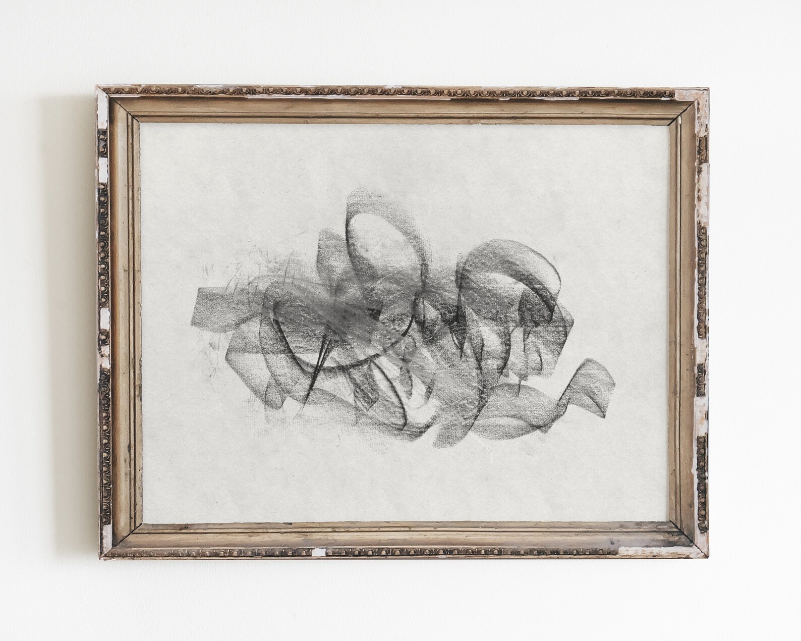 Abstract Charcoal Scribble Art Print: Minimalist Modern Decor (digital ...