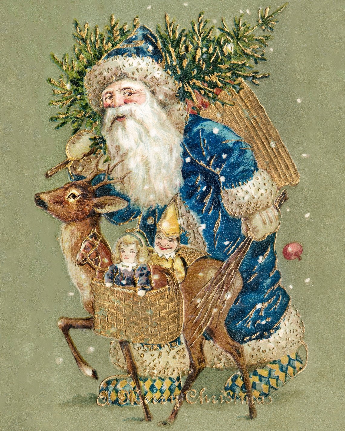 Vintage Santa Art Print Antique Holiday Wall Art Christmas - Etsy