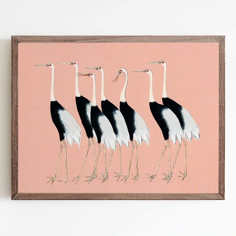 Crane Pink Wall Art - Etsy