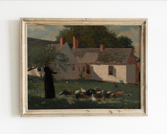 Rustic Painting Landscape Wall Art Vintage Art Farmhouse - Etsy