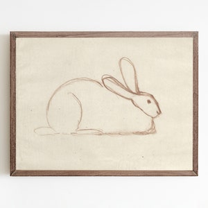 Vintage Rabbit Drawing, Abstract Sketch Art, Abstract One Line Drawing ...