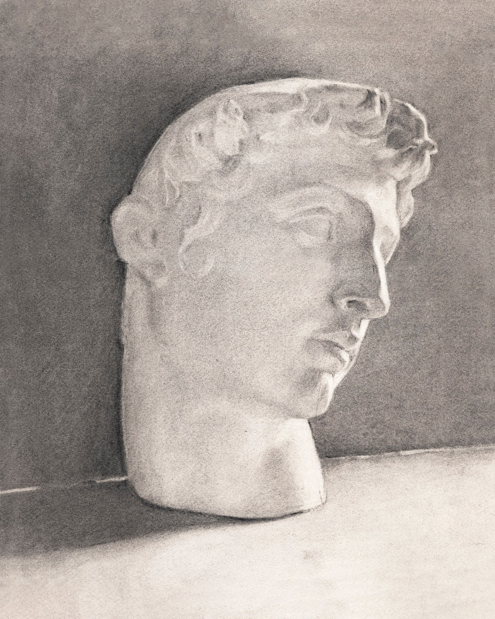 Statue Wall Art Marble Bust Drawing Vintage Man Sketch Art - Etsy