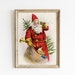 Vintage Santa Print Set, Vintage Art, Antique Christmas Art, Santa ...
