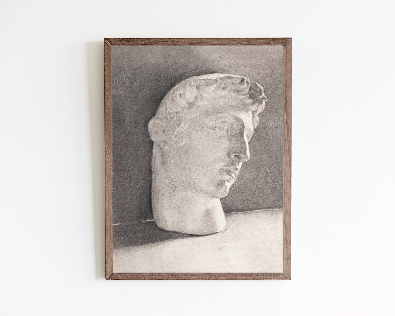 Statue Wall Art Marble Bust Drawing Vintage Man Sketch Art | Etsy