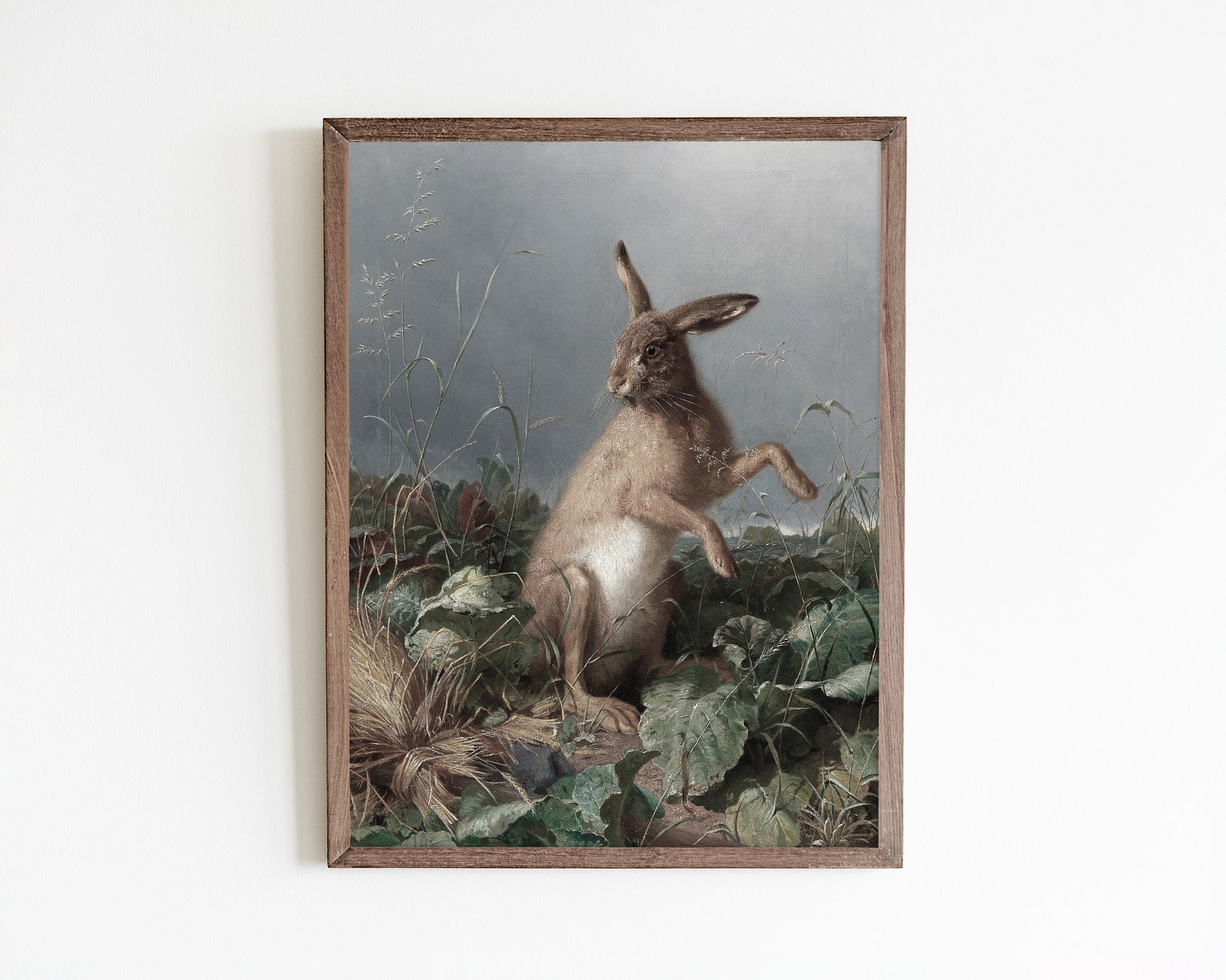 Vintage Easter Wall Art Rabbit Print Bunny Rabbit Painting - Etsy