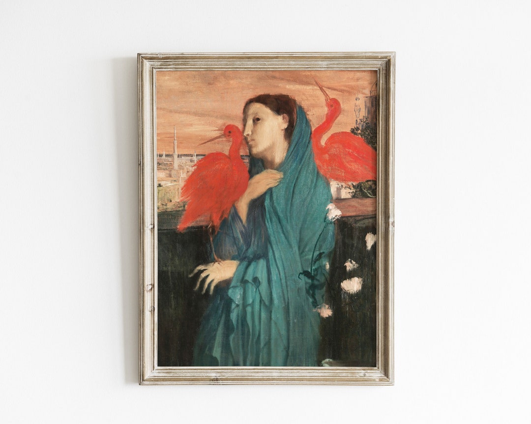 Eclectic Woman Portrait Oil Painting, Printable Wall Decor - Etsy