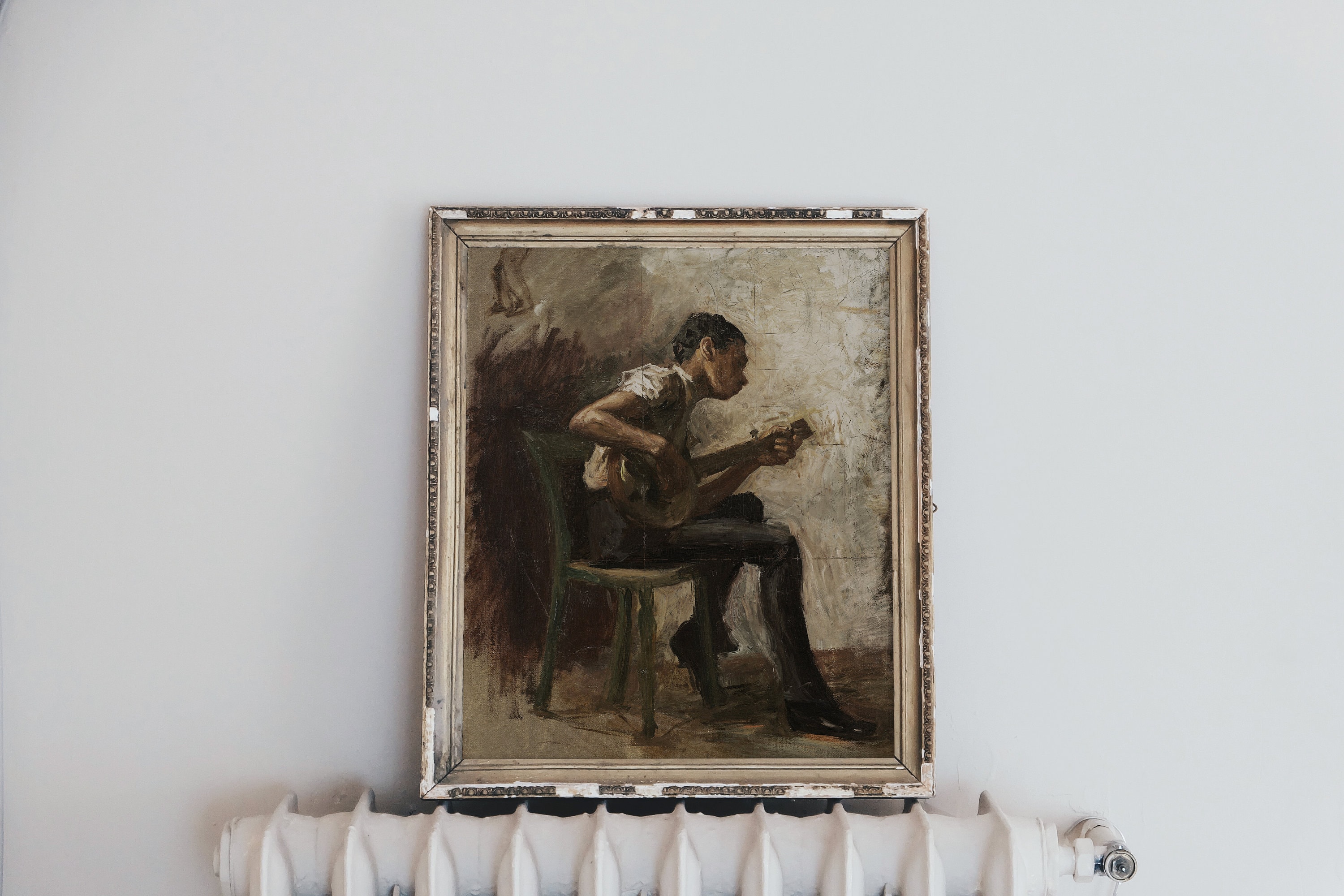 Banjo Player Portrait: Vintage Oil Painting Art Print (digital Download ...