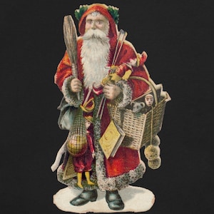 Vintage Santa Art Print, Retro Holiday Art Print, Antique Santa Claus ...