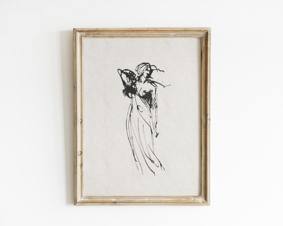Sketch Art Figure Art Vintage Sketch Vintage Art Vintage - Etsy