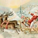 Vintage Santa Art Print, Antique Christmas Art, Retro Santa Claus Print ...
