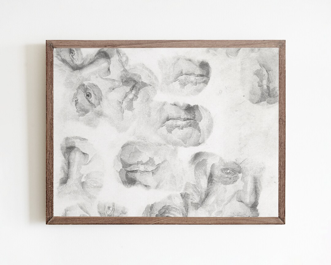 Face Art, Vintage Sketch Art, Vintage Art, Vintage Drawing, Sketch ...