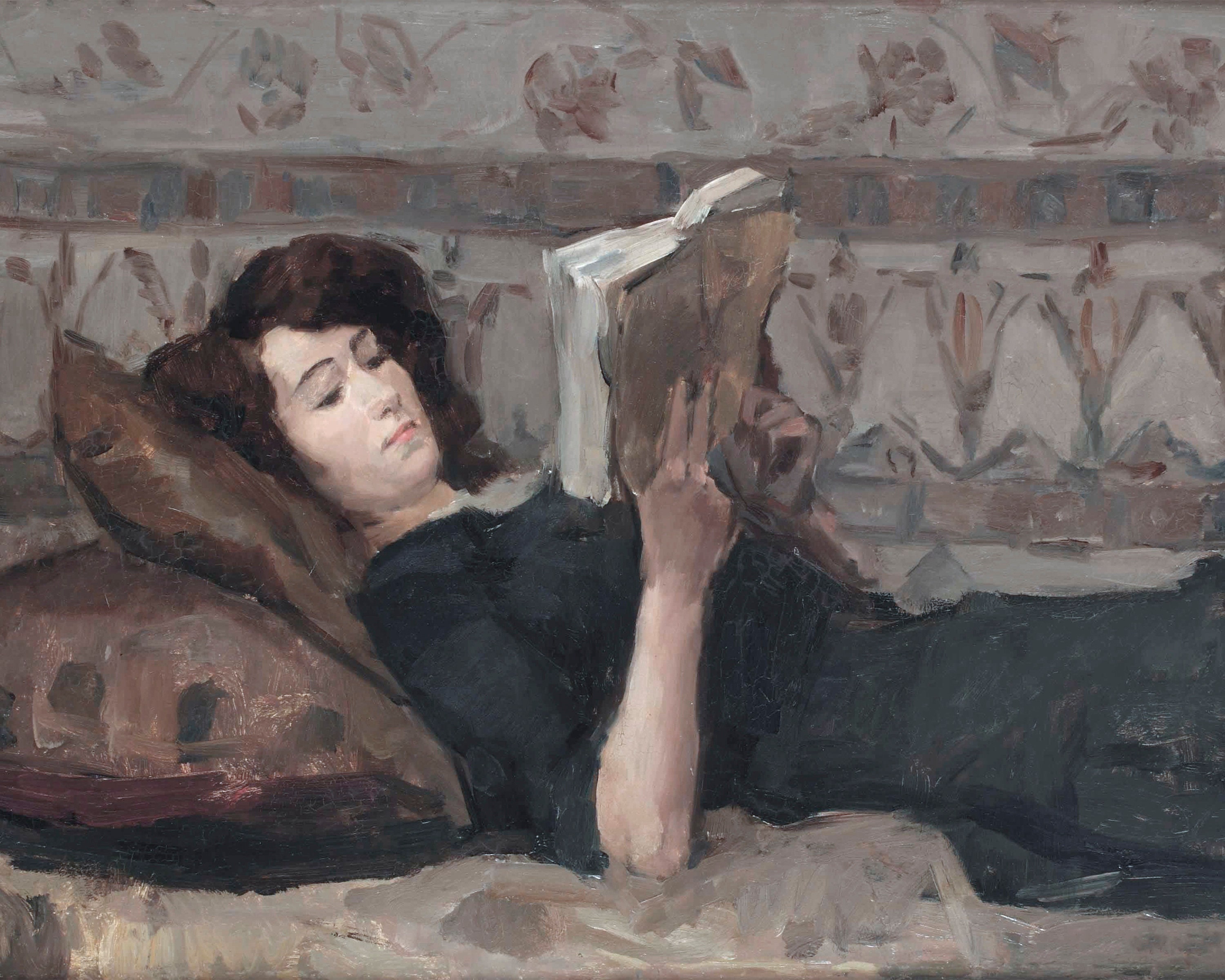 Woman Reading Portrait Print Antique Oil Painting Vintage - Etsy