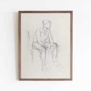 Abstract Male Figure Art, Abstract Vintage Sketch Art, Vintage Drawing ...