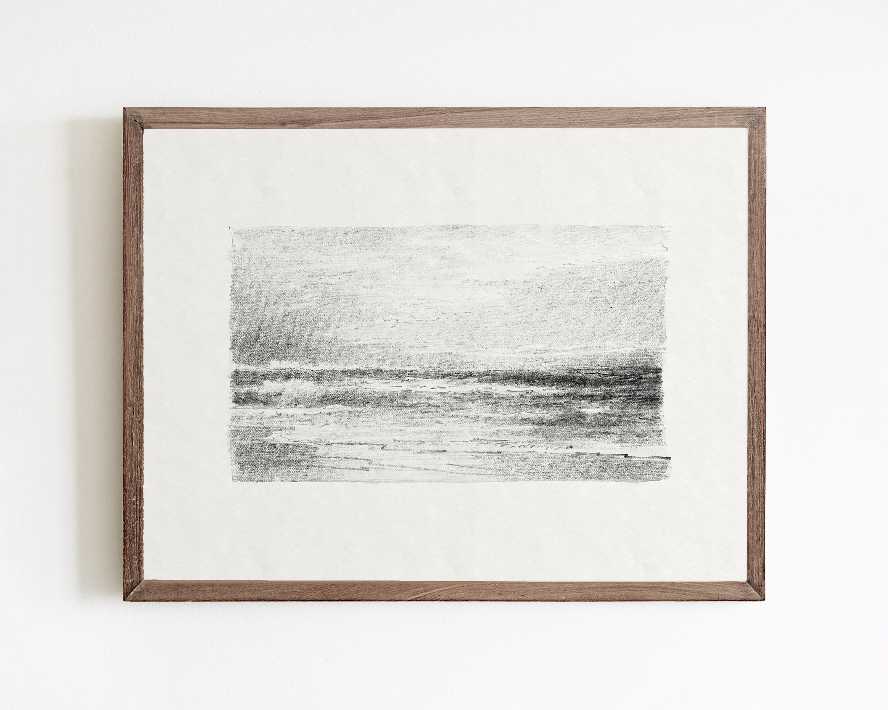 Coastal Decor Seascape Art Vintage Art Beach Drawing | Etsy