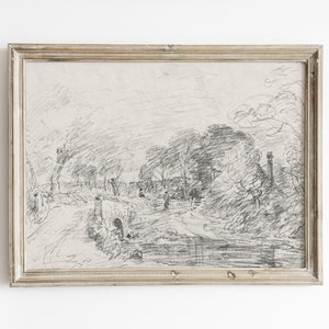 Antique Landscape Sketch Set | Printable Vintage Scenery Drawings - Etsy