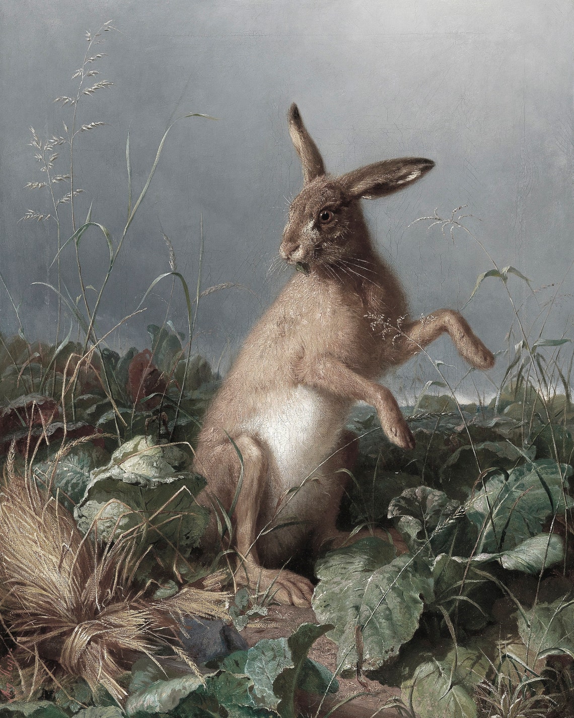 Vintage Easter Wall Art Rabbit Print Bunny Rabbit Painting - Etsy