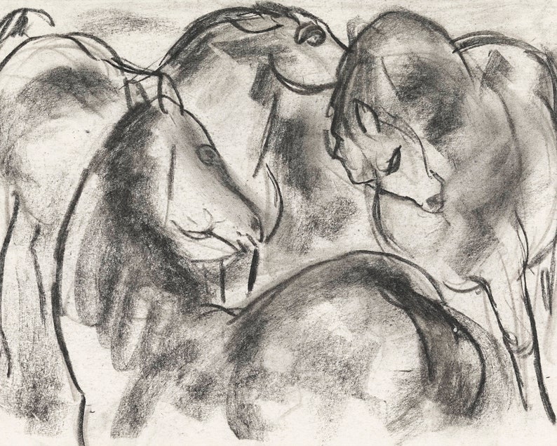 Abstract Horse Print Vintage Line Drawing Minimalist Art - Etsy