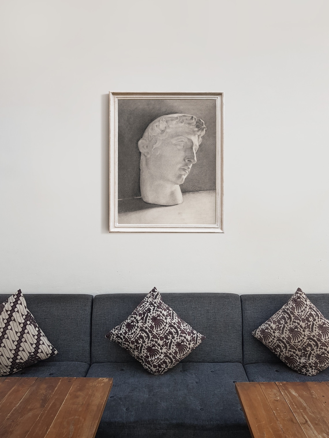 Statue Wall Art Marble Bust Drawing Vintage Man Sketch Art | Etsy