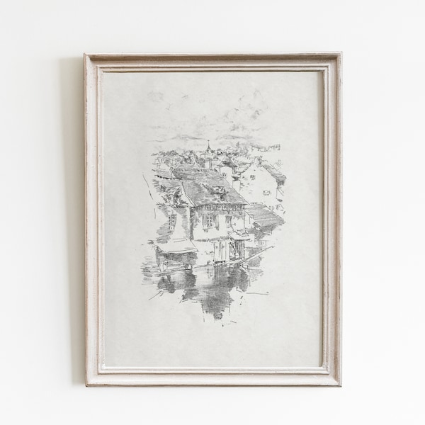 Cityscape Line Print - Etsy