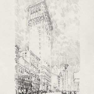 Flatiron Building Print, Vintage New York City Sketch Poster, New York ...