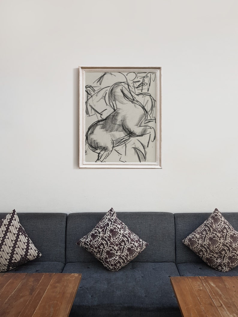 Abstract Horse Line Drawing Print Vintage Minimalist Wall - Etsy