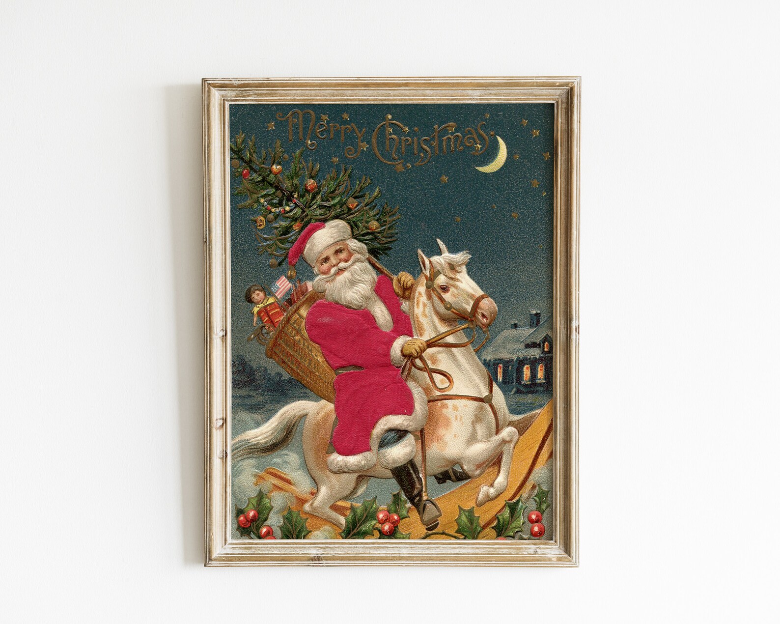 Vintage Santa Print Set Vintage Art Antique Christmas Art - Etsy