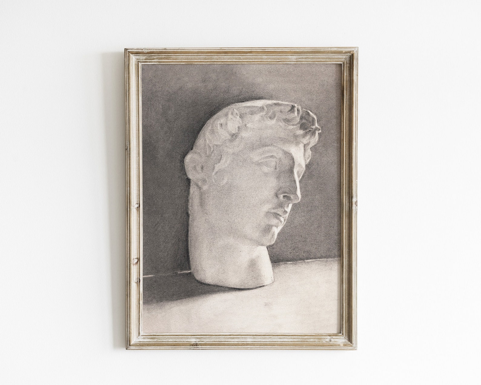 Statue Wall Art Marble Bust Drawing Vintage Man Sketch Art - Etsy