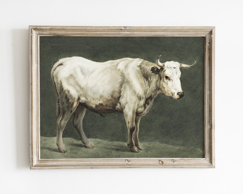 Vintage Cow Print Farm Wall Art Vintage Cow Painting - Etsy