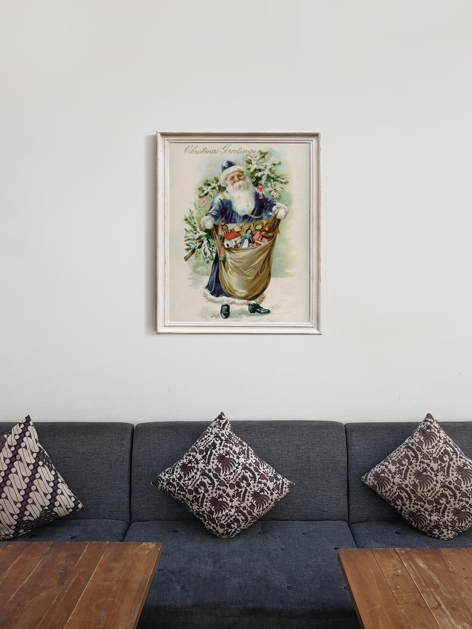 Vintage Santa Wall Art Print Antique Christmas Art Santa - Etsy