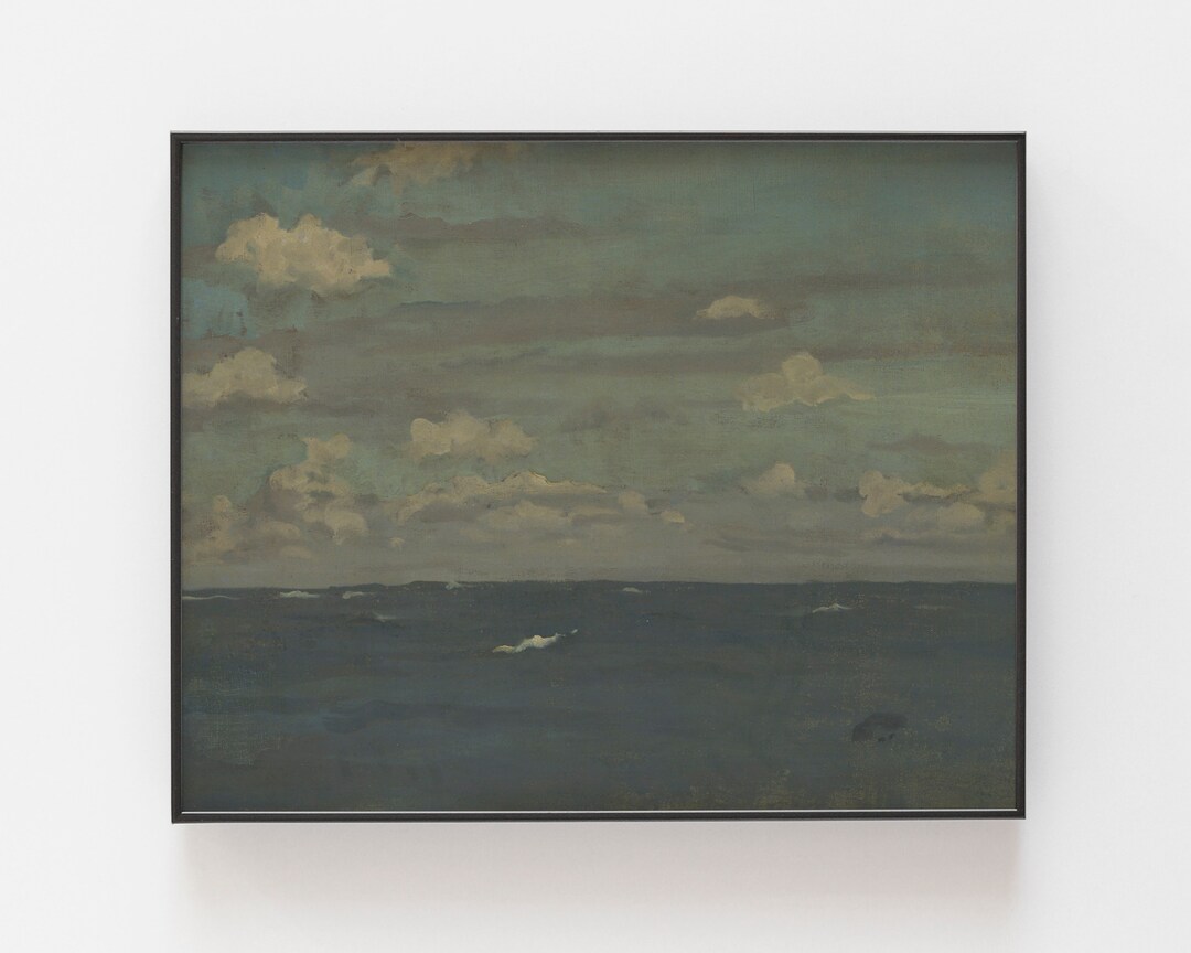 Vintage Seascape Painting, Ocean Painting, Ocean Art Print, Antique ...