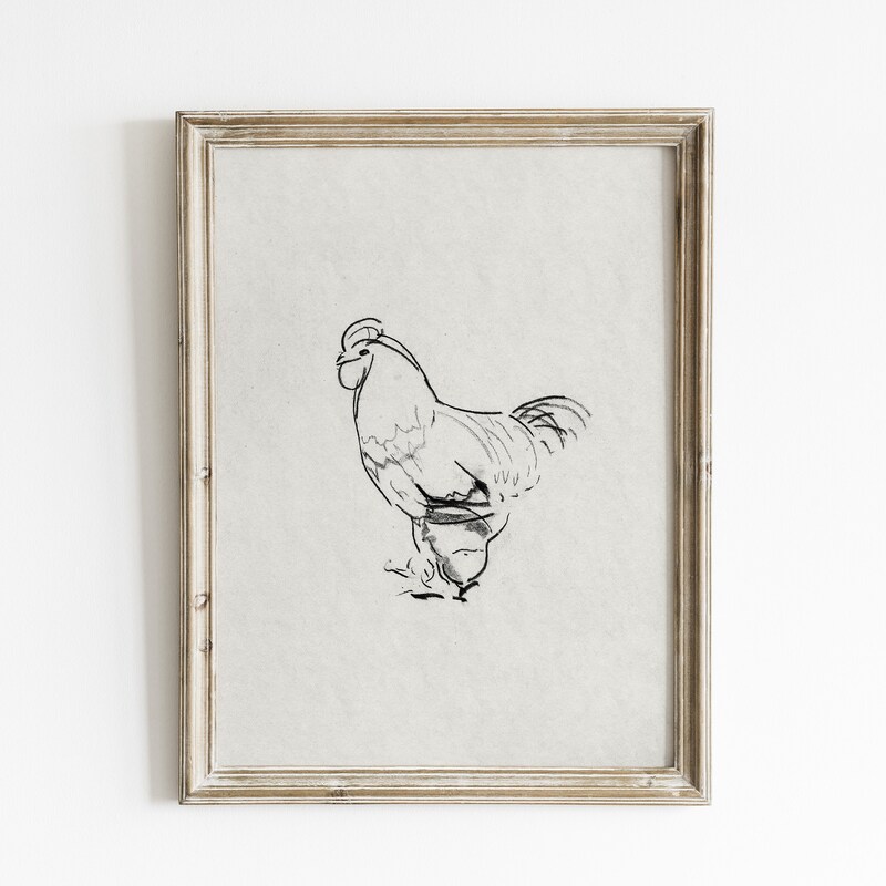 Chicken Drawing - Etsy