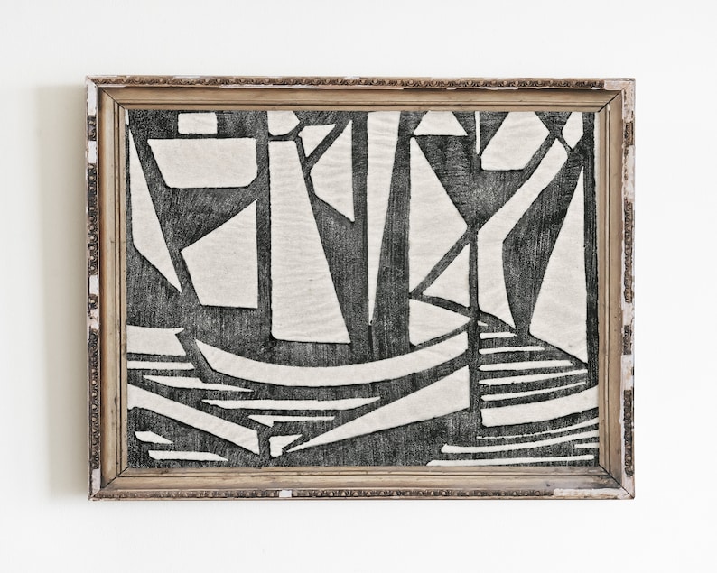 Abstract Prints Linocut Print Line Art Minimalist Wall Art - Etsy