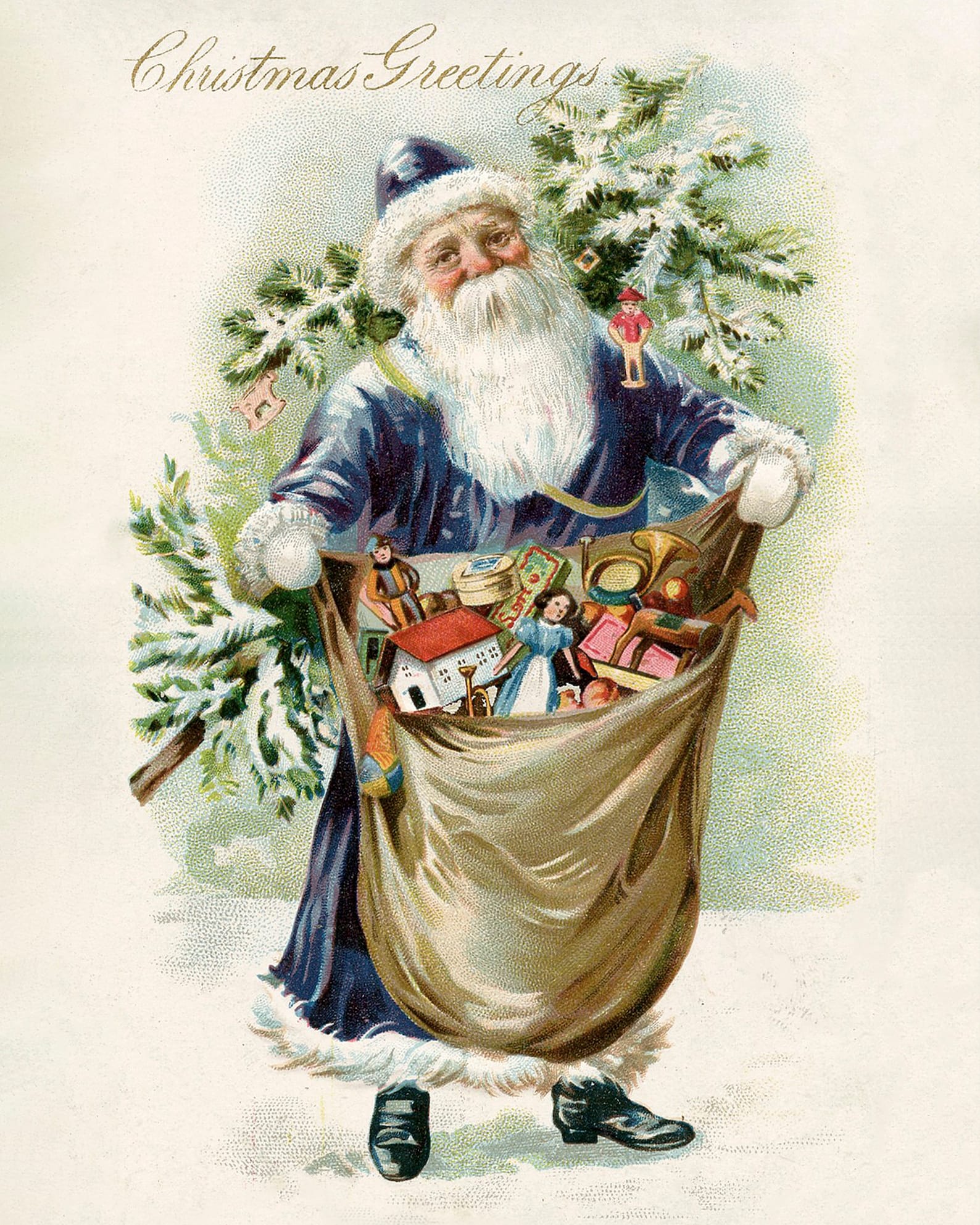 Vintage Santa Wall Art Print Antique Christmas Art Santa - Etsy