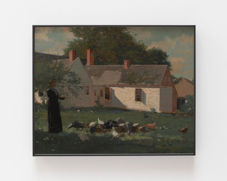 Rustic Painting Landscape Wall Art Vintage Art Farmhouse - Etsy