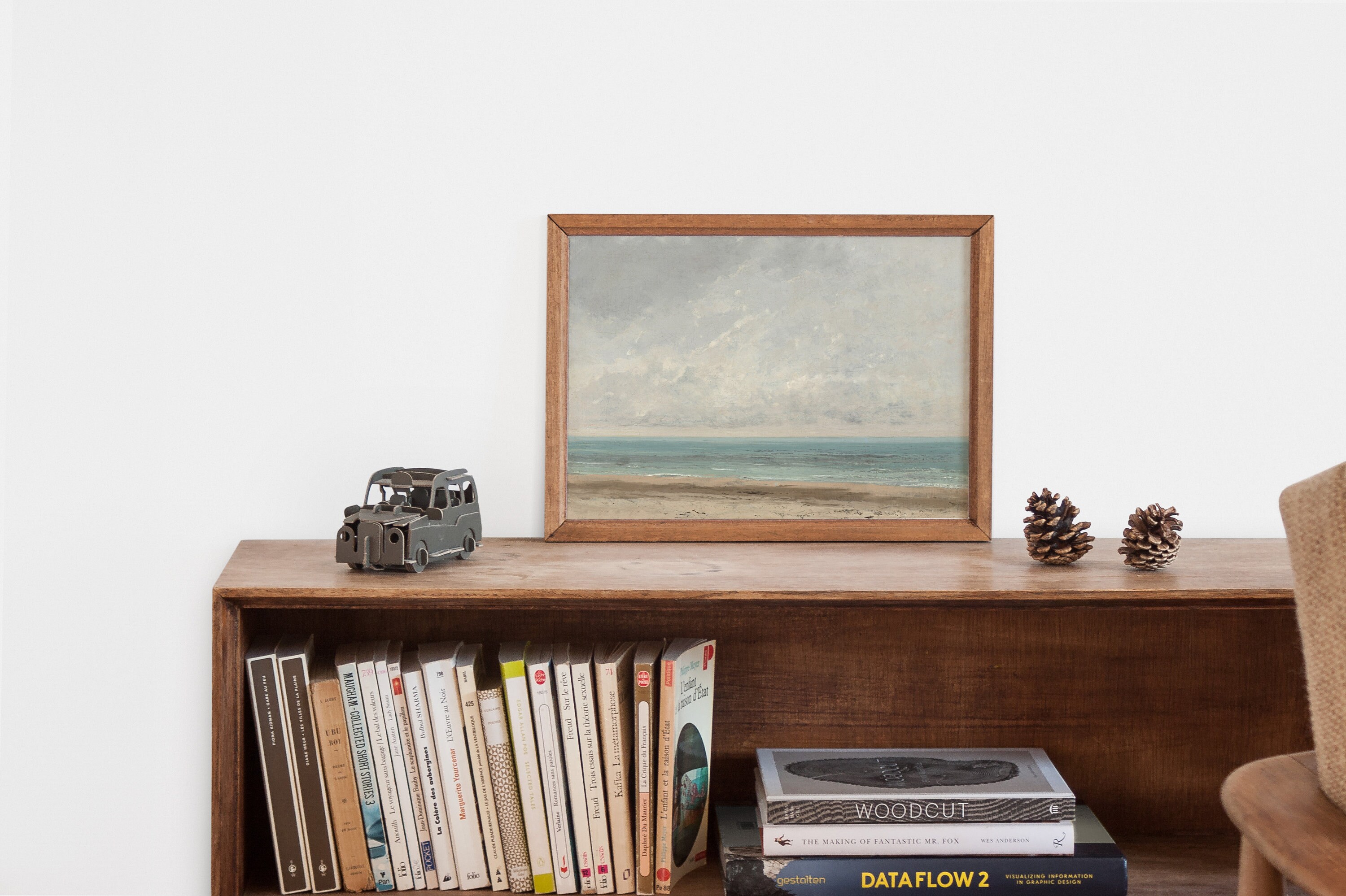 Vintage Beach Seascape Print: Antique Coastal Ocean Painting (digital ...