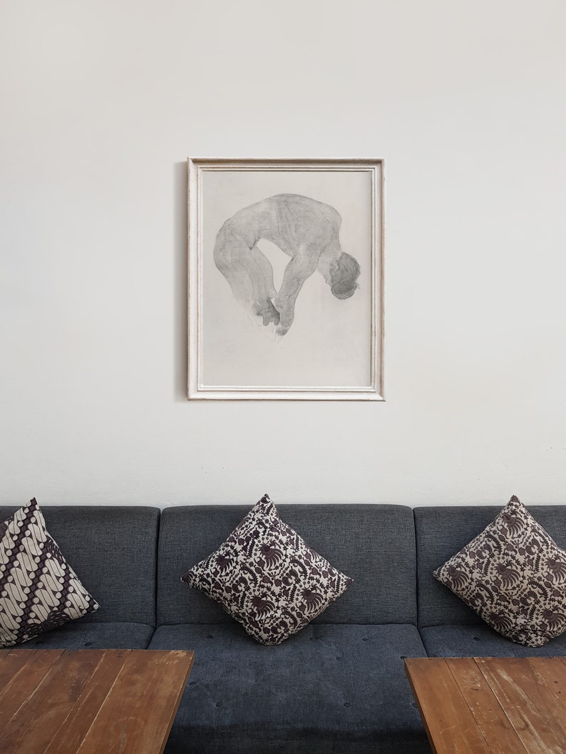 Vintage Female Figure Sketch Print, Minimal Wall Art, Printable Woman ...