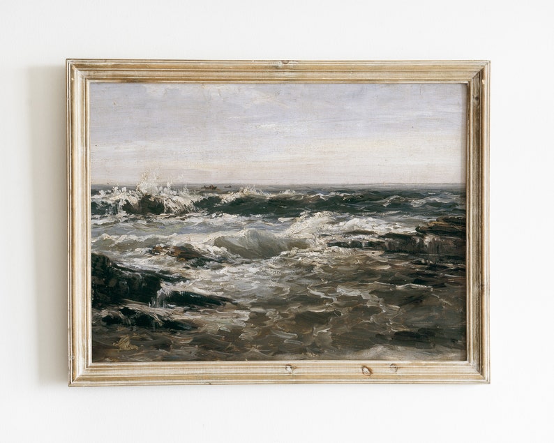 Vintage Painting Ocean Print Vintage Art Sea Art Antique - Etsy