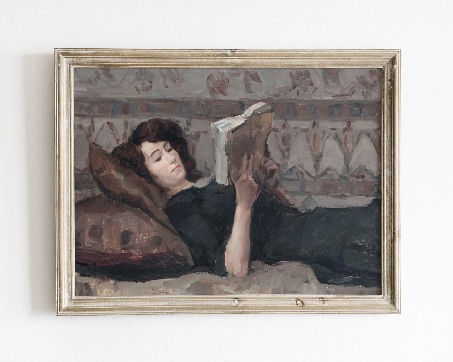 Woman Reading Portrait Print Antique Oil Painting Vintage - Etsy