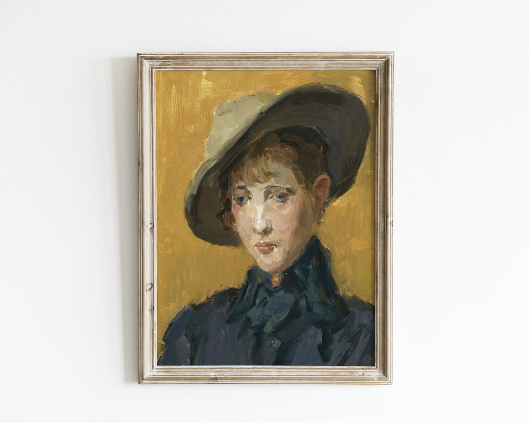 Eclectic Woman Portrait Wall Art, Vintage Female Portrait Painting ...