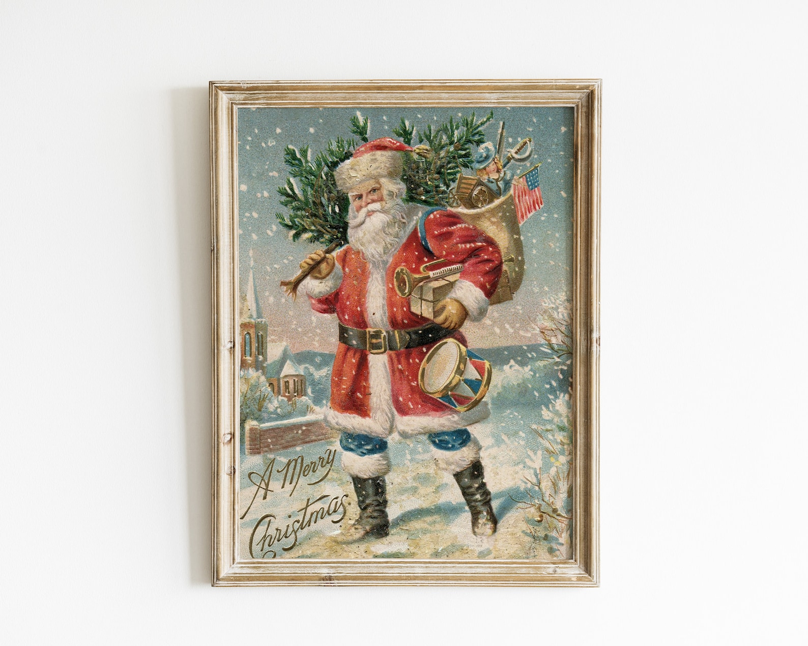 Vintage Santa Print Set Vintage Art Antique Christmas Art - Etsy