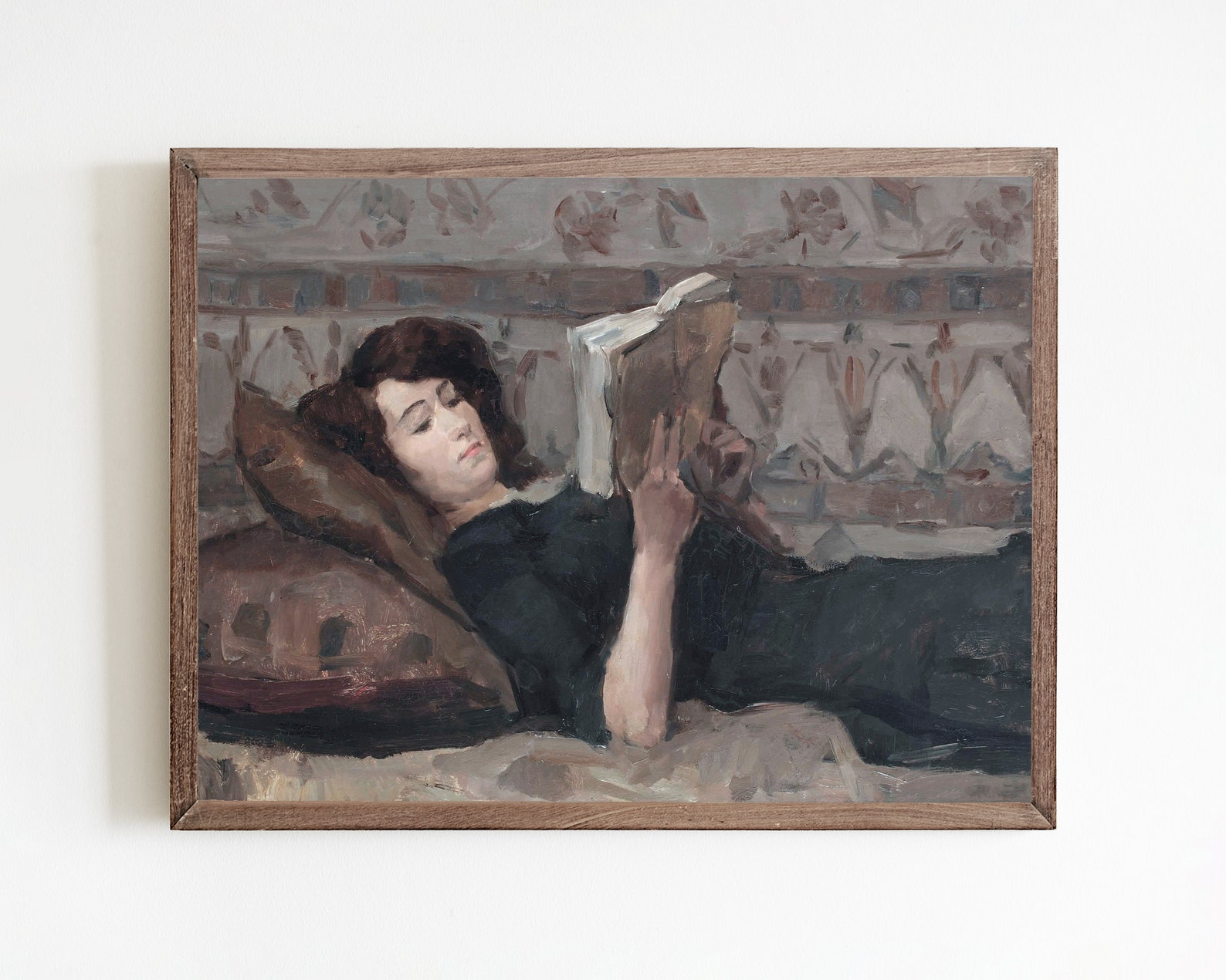 Woman Reading Portrait Print Antique Oil Painting Vintage - Etsy