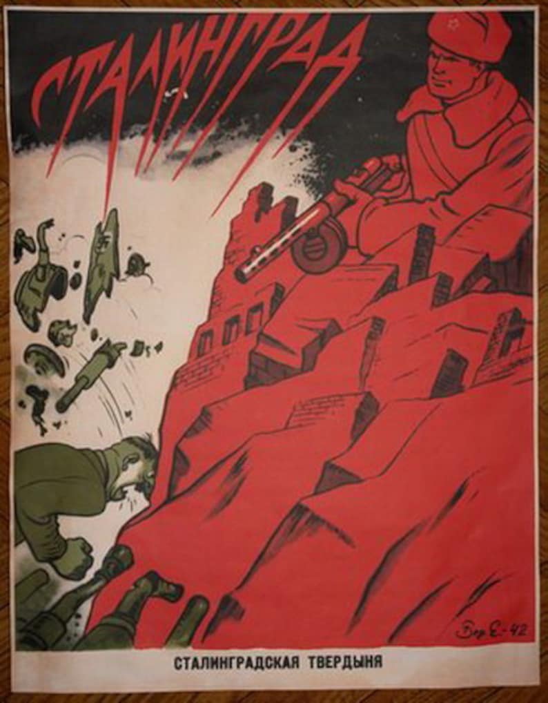 WW2 Russian Soviet Stalingrad battle propaganda poster | Etsy