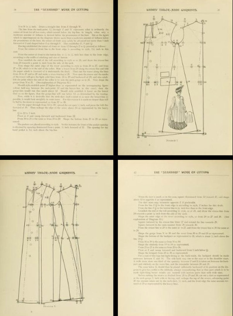 VICTORIAN DRESS PATTERN Cutting Illustrated Sewing Book for - Etsy