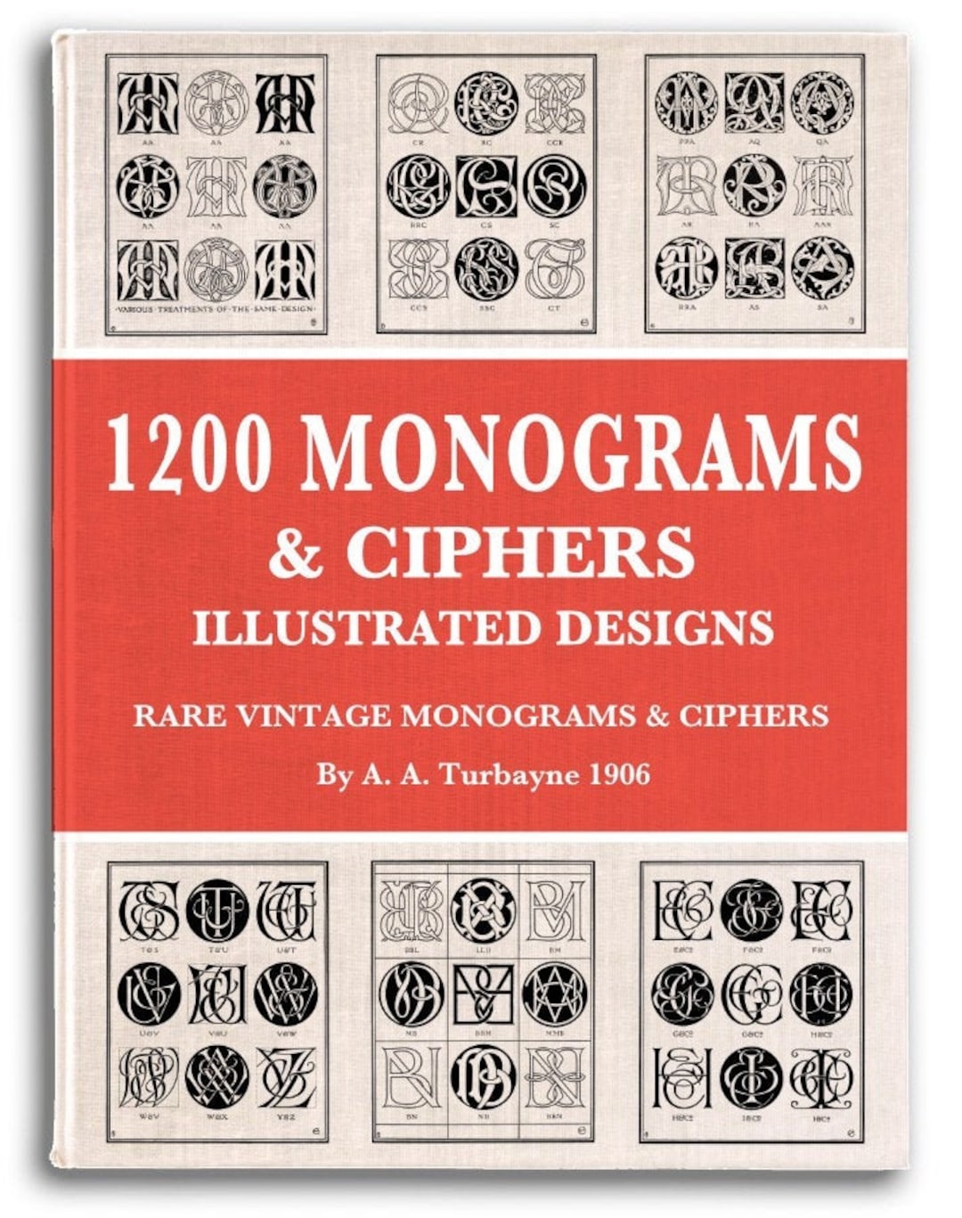 1200 MONOGRAMS & CIPHERS Vintage Illustrated Designs for Embroidery ...