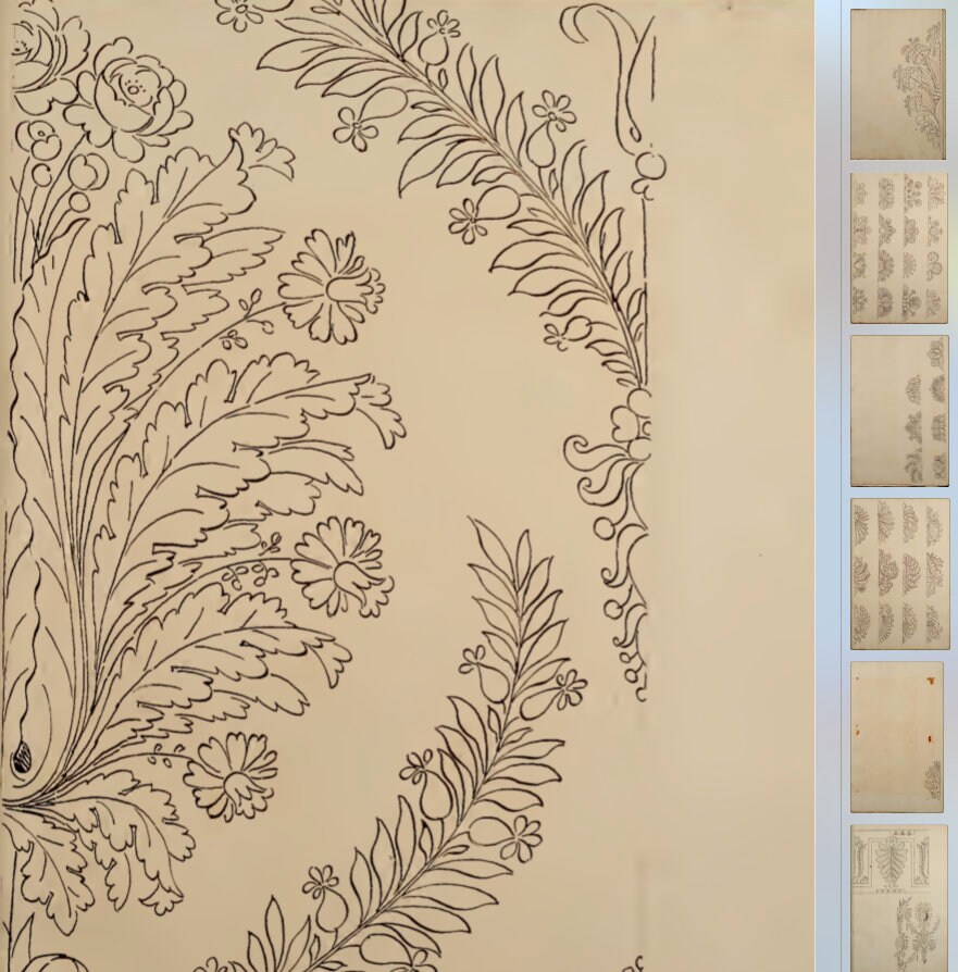 1793 French Embroidery Designs: Vintage Pattern Book (digital Download ...