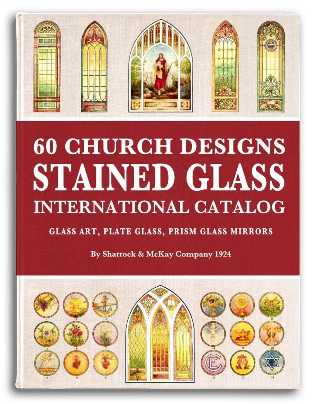 Stained Glass Designs: 60 Church Windows Illustrations (printable PDF ...