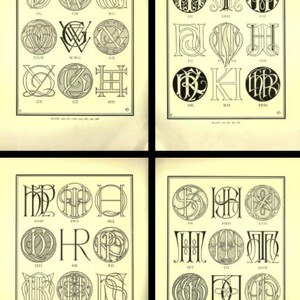 1200 MONOGRAMS & CIPHERS Vintage Illustrated Designs for Embroidery ...