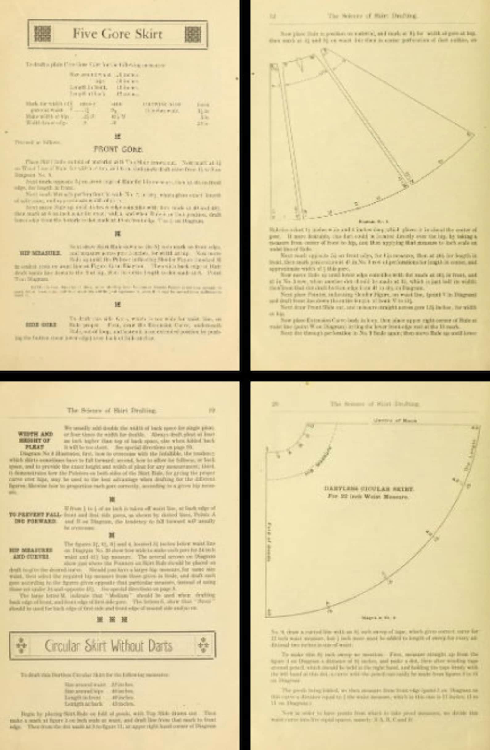 Victorian Skirt Patterns: 1908 Drafting Guide (PDF Download) - Etsy UK