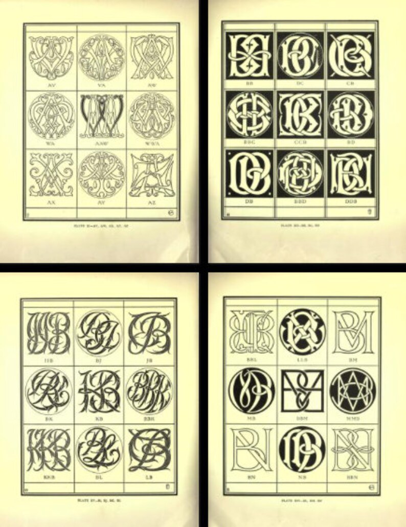 1200 MONOGRAMS & CIPHERS Vintage Illustrated Designs for - Etsy