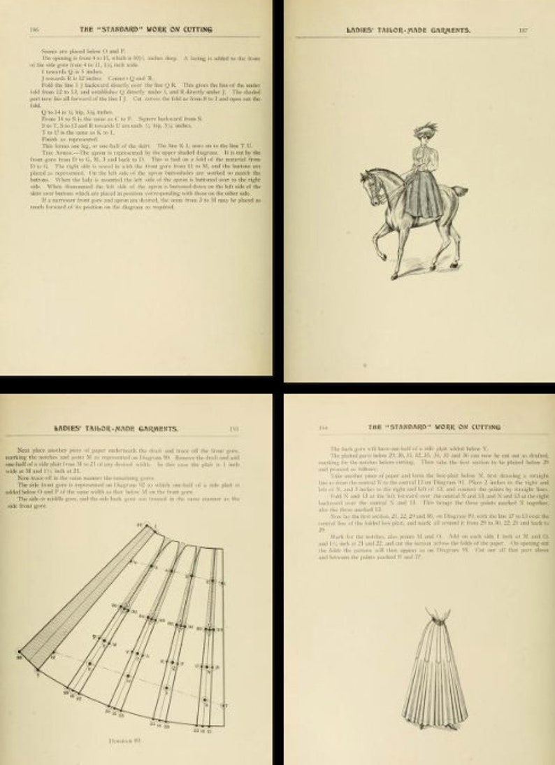 VICTORIAN DRESS PATTERN Cutting Illustrated Sewing Book for - Etsy